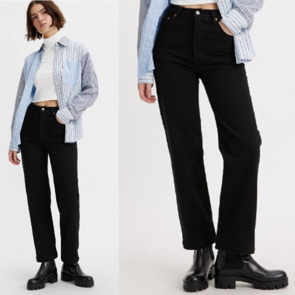 Levi’s Premium Classic Washed Black Button Fly Ribcag… - Gem